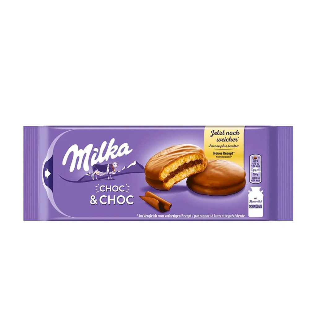 Milka Choc & Choc (Bizcochos rellenos de Cacao y cubiertos de Chocolate ...